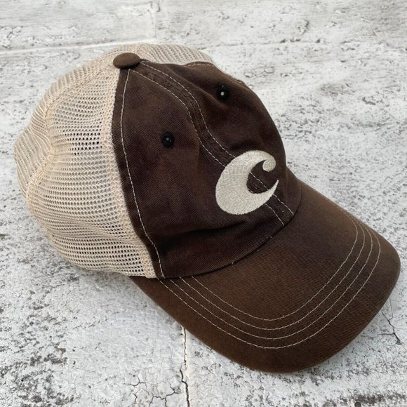 Costa | Accessories | Costa Del Mar Men Hat Trucker Hap Cap Brown Tone ...